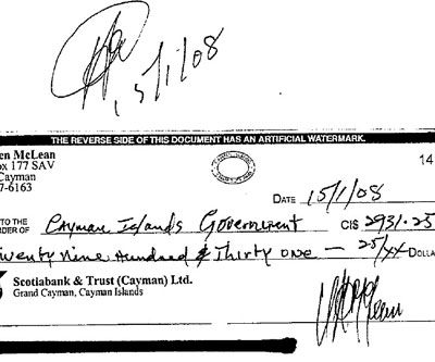Cheque.jpg - Cayman Compass