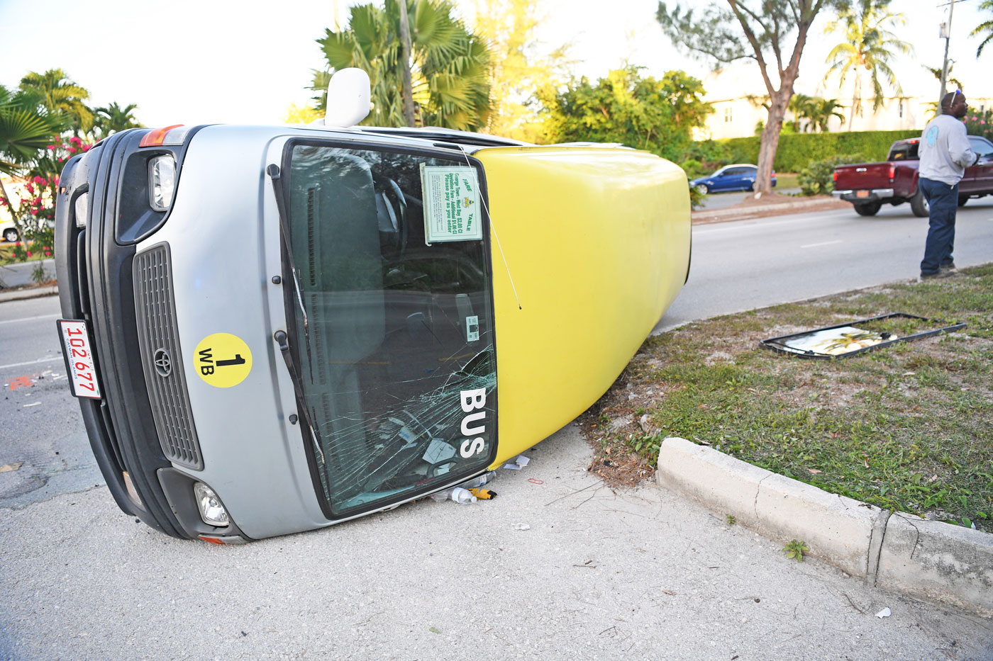 Minibus overturns, two taken to hospital - Cayman Compass
