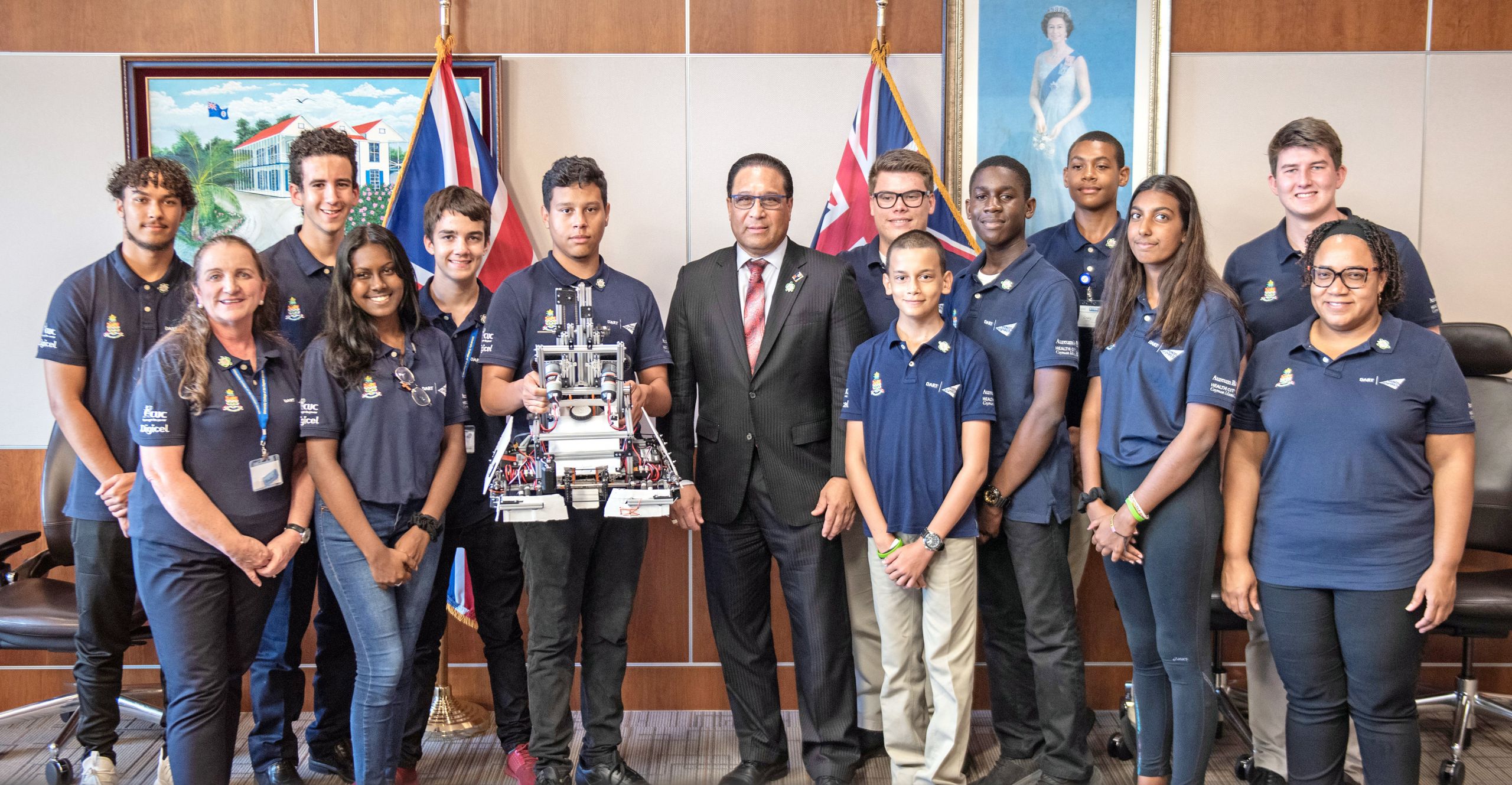 Robotics team visits premier - Cayman Compass