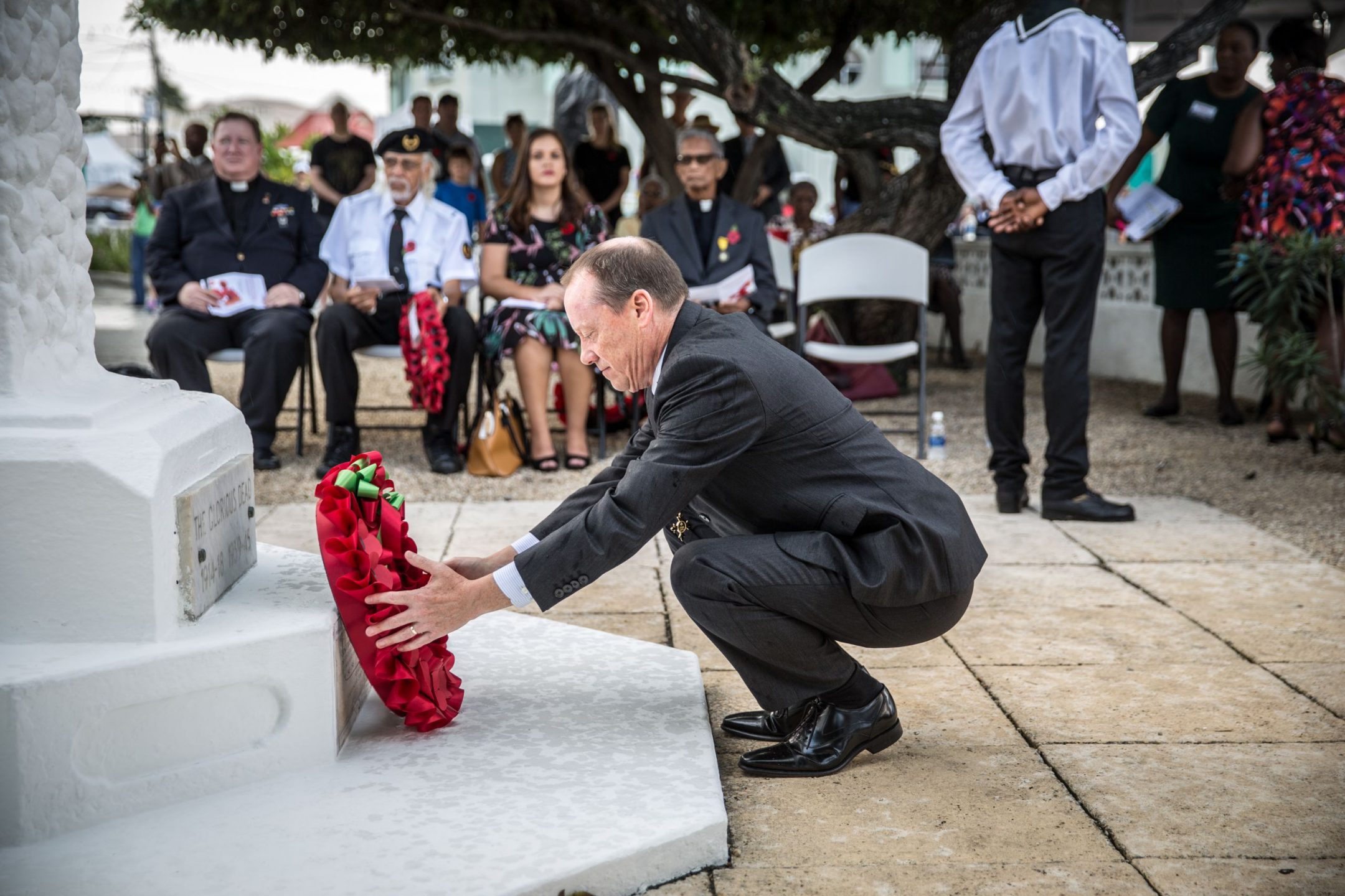 Rain Adds To Pensive Memorial To Veterans Cayman Compass