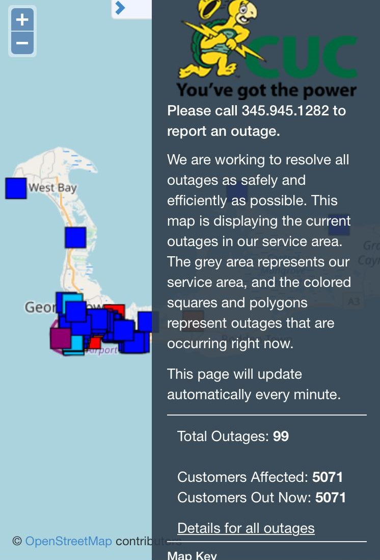 CUC Outage map - Cayman Compass
