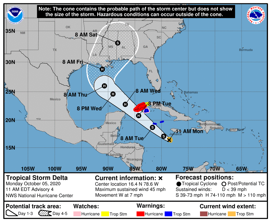 UPDATE: Winds from Tropical Storm Delta 'rapidly increasing' - Cayman ...