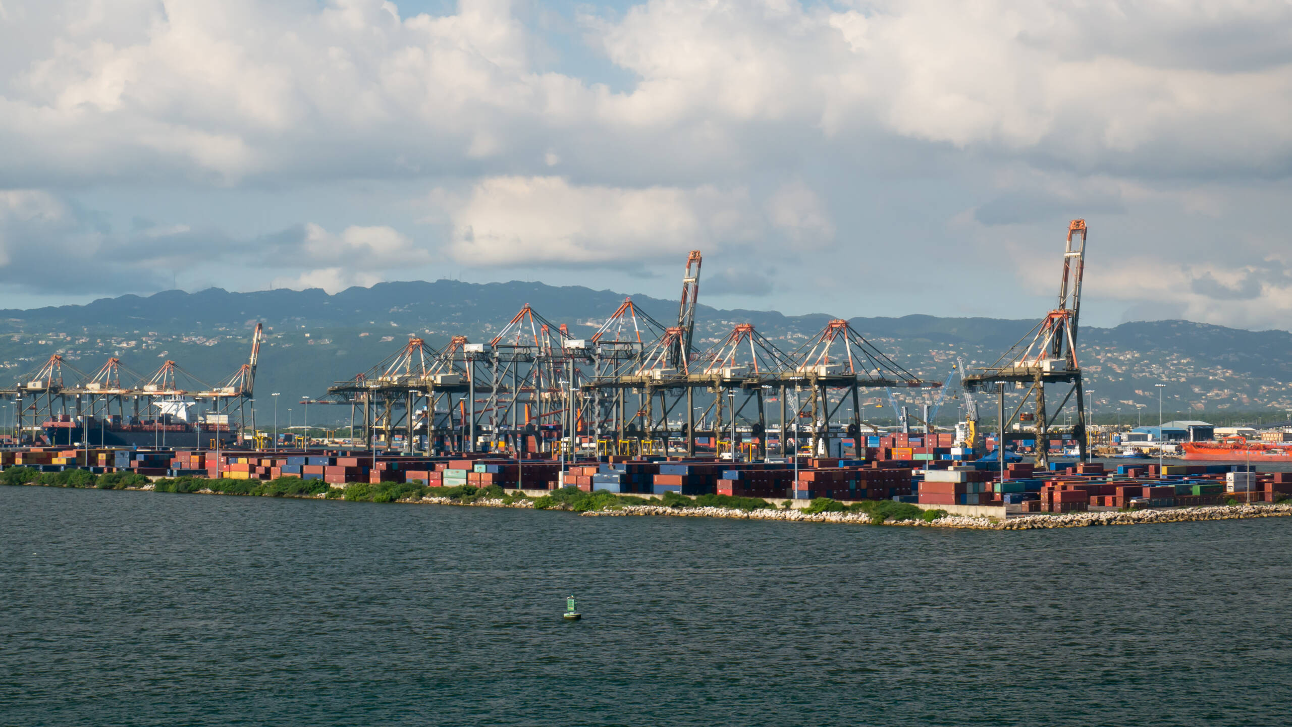 Kingston container Terminal in Jamaica view from the entrance to ...
