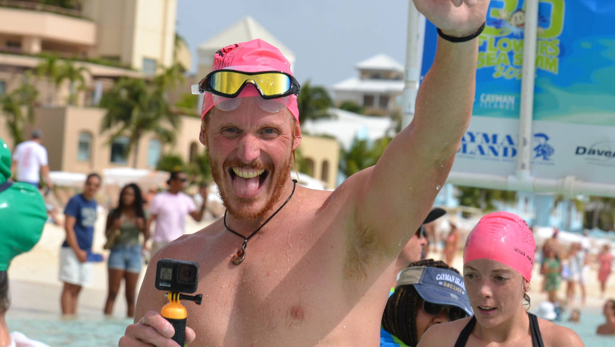 History-maker Oly Rush dives back in at the Flowers Sea Swim - Cayman ...