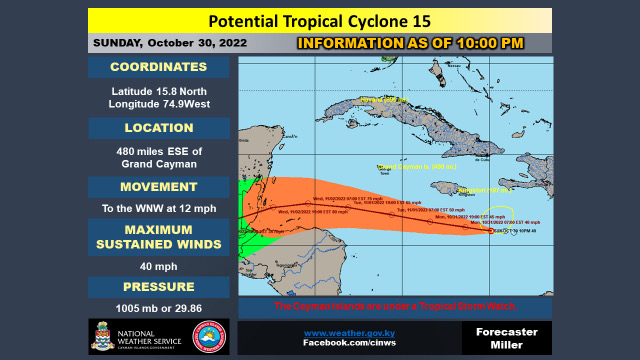 Cayman under tropical storm watch as potential Tropical Cyclone 15 ...