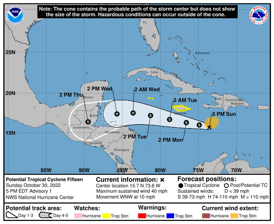 Cayman under tropical storm watch as potential Tropical Cyclone 15 ...
