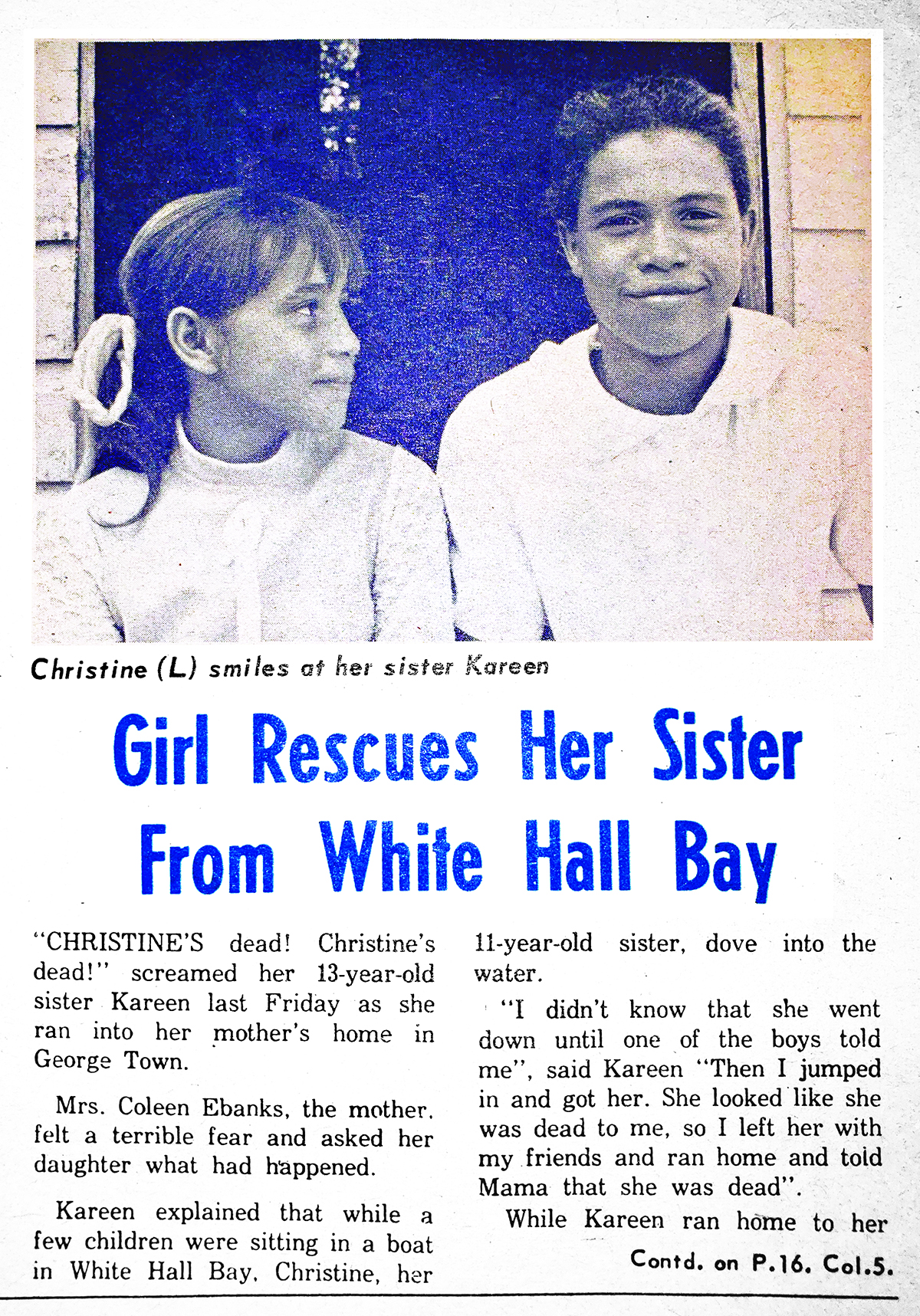 50 years ago: Pilot saves the day, teen rescues her sister - Cayman Compass