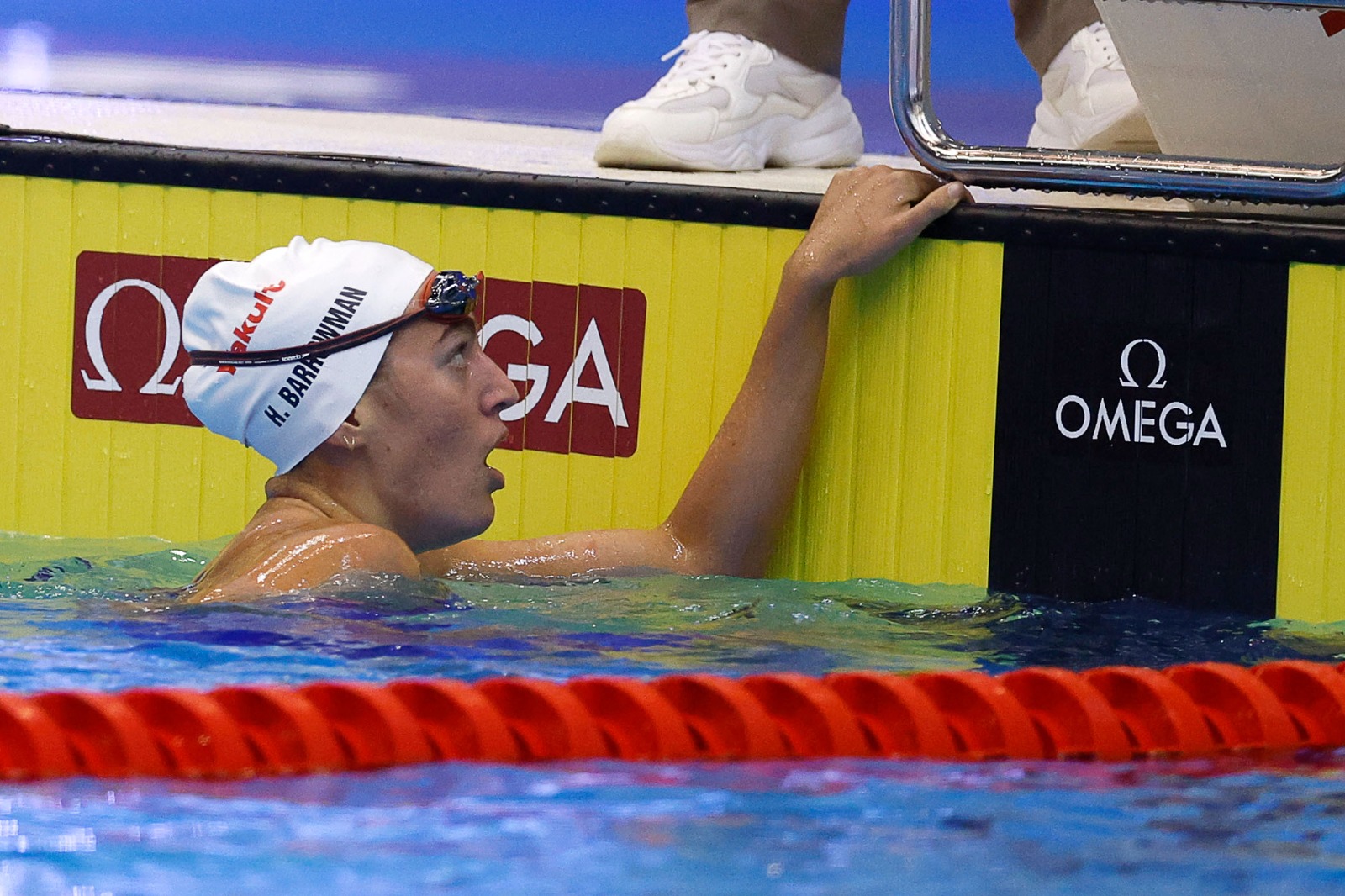 Harper Barrowman touches wall 400m - Cayman Compass