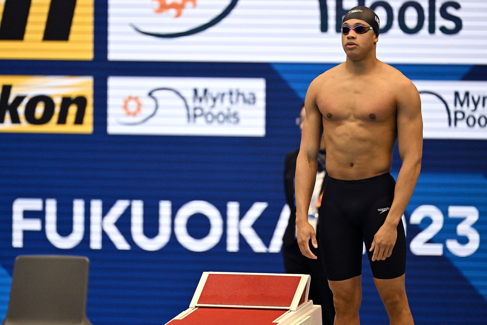 Jordan Crooks 100m final blocks - Cayman Compass