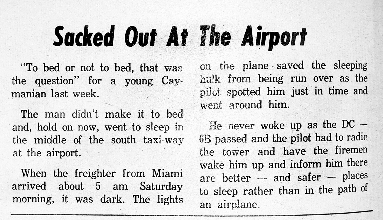 Sacked out at the airport - Cayman Compass