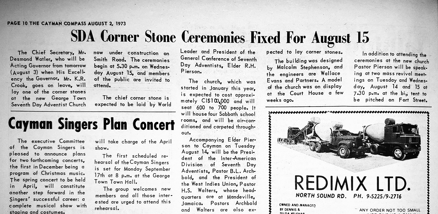 SDA corner stone ceremonies fixed - Cayman Compass
