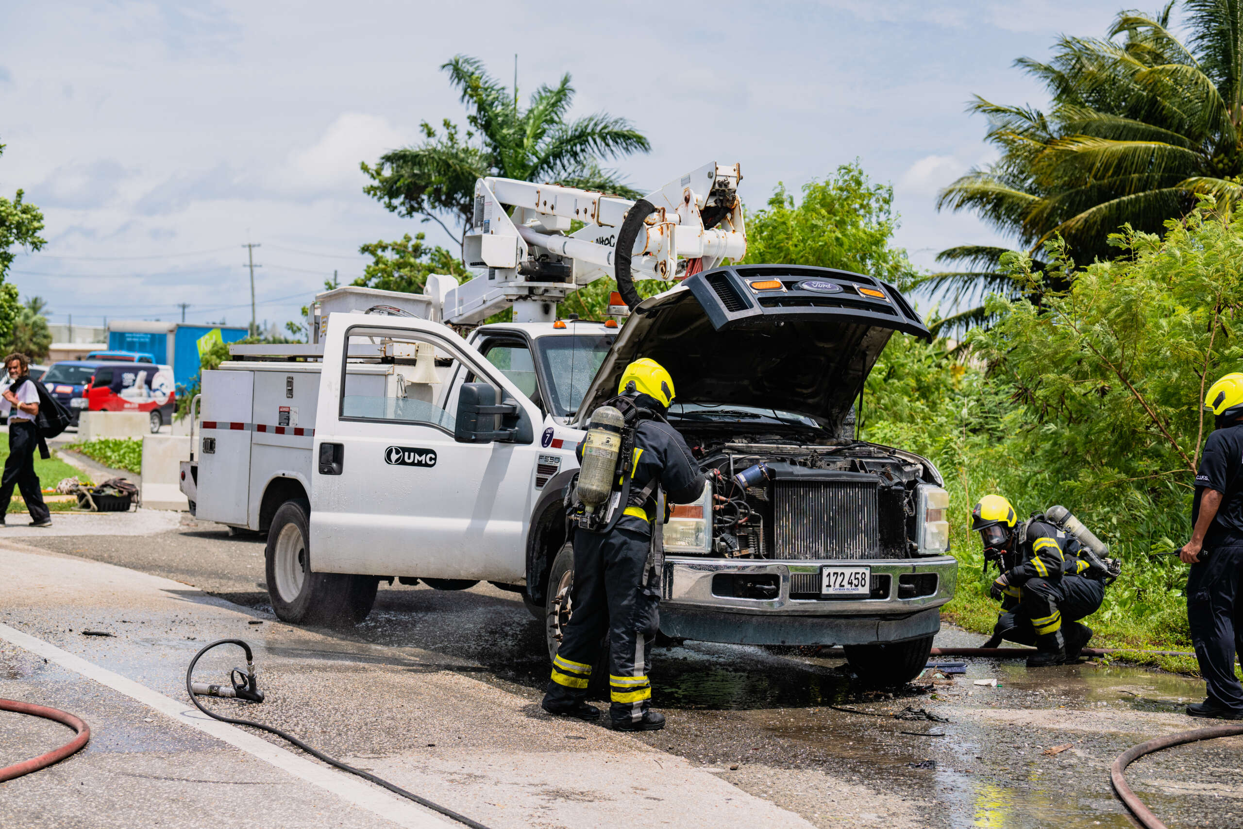 Truck Fire at ALT roundabout-1 - Cayman Compass