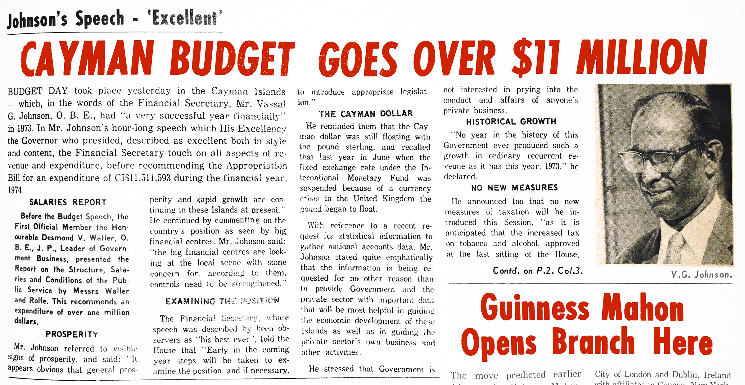 50 years ago: $11M government budget; post office renovated - Cayman ...
