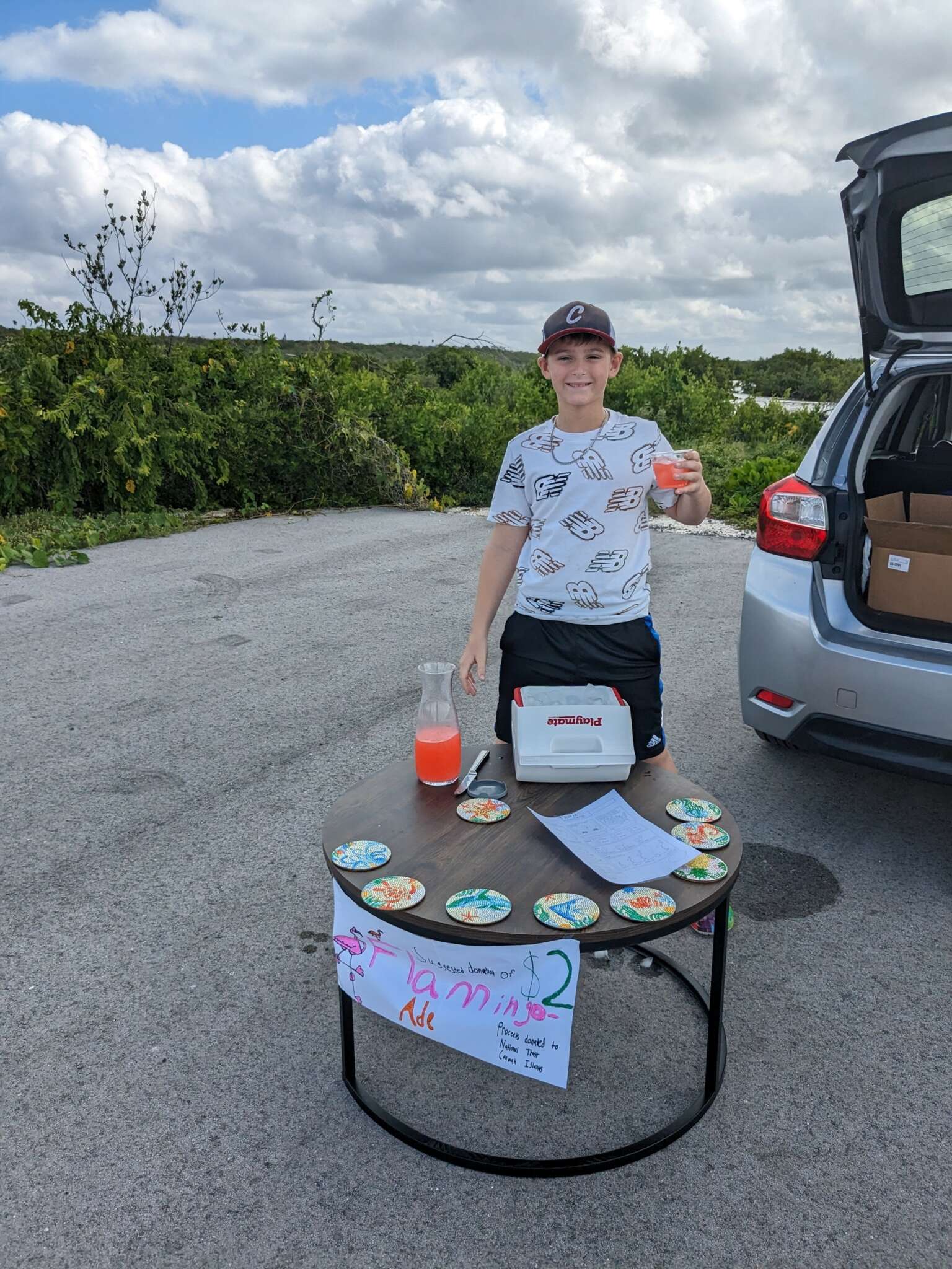 Cayman student sells 'flamingo-ade' to raise funds for National Trust ...