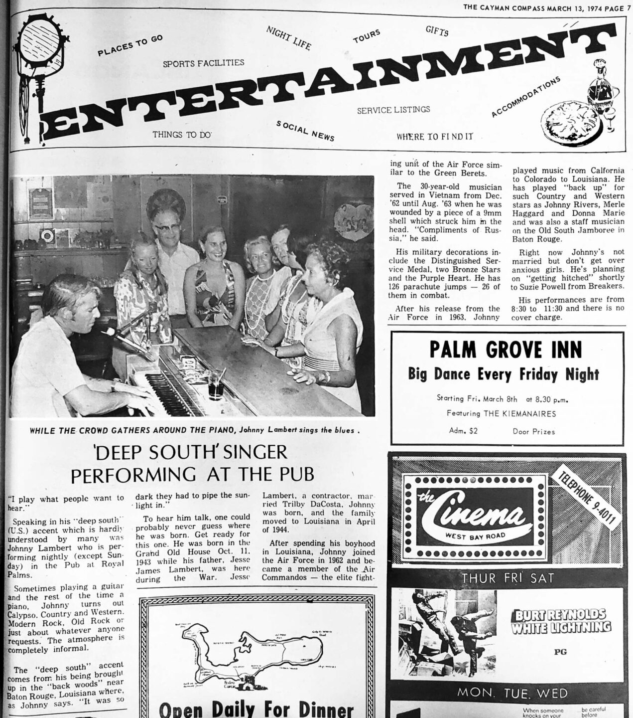 50 years ago: Cayman Pilot missing; 'back woods' singer entertains ...