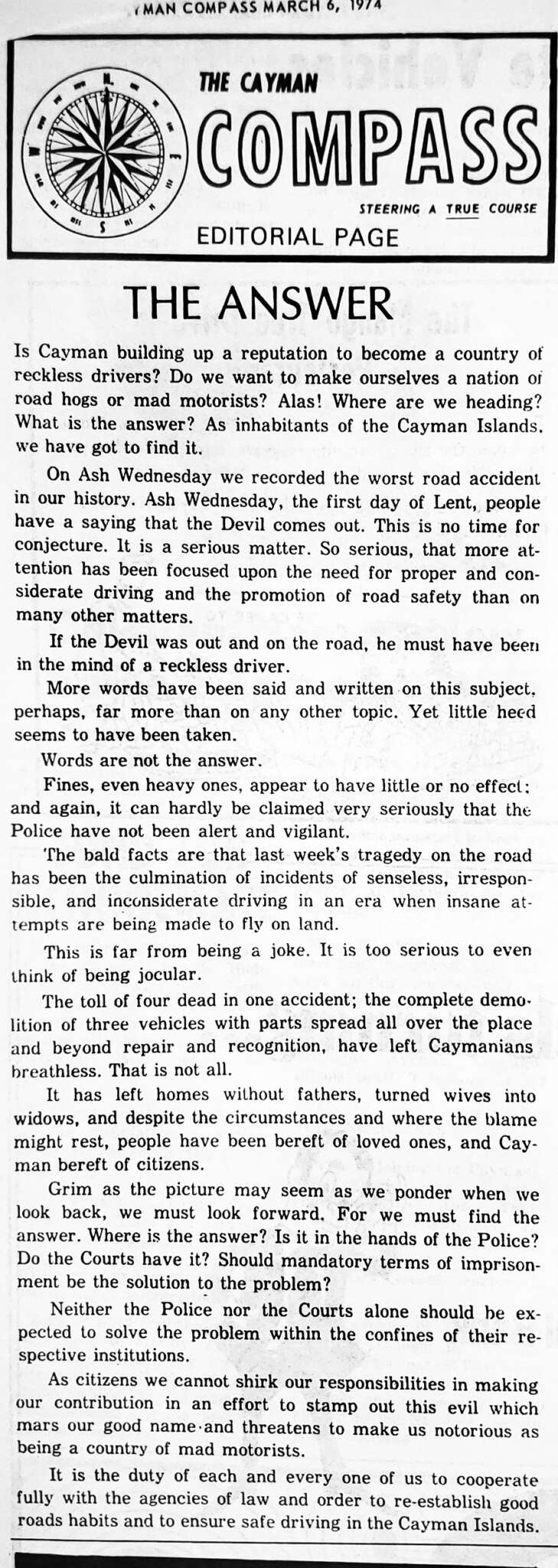 50 years ago: Cuban jet fighters; reckless drivers - Cayman Compass