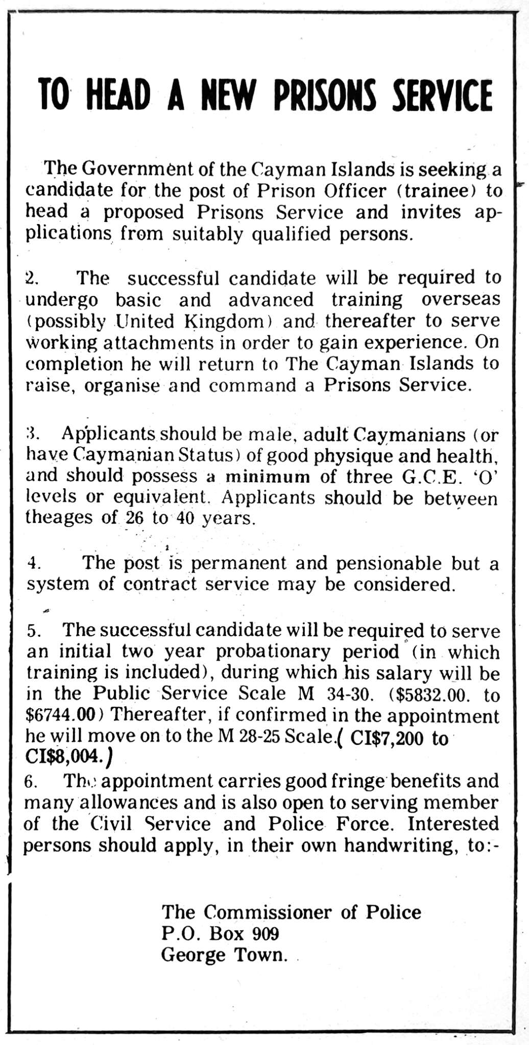 50 years ago: Modernising the hospital; recruiting prison head - Cayman ...