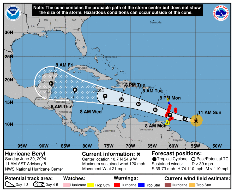Beryl upgraded to Category 4 hurricane - Cayman Compass