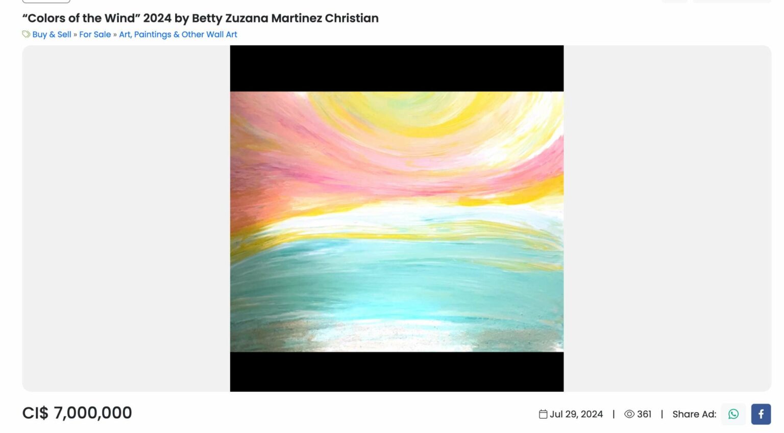 Cayman artist selling work on eCayTrade with $7M price tag - Cayman Compass