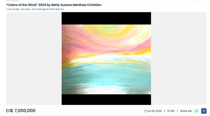 Cayman artist selling work on eCayTrade with $7M price tag - Cayman Compass