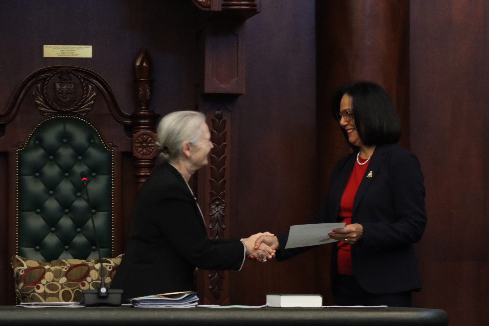 Gov Jane Owen and Deputy Leader of Opposition Barbara Conolly - Cayman ...