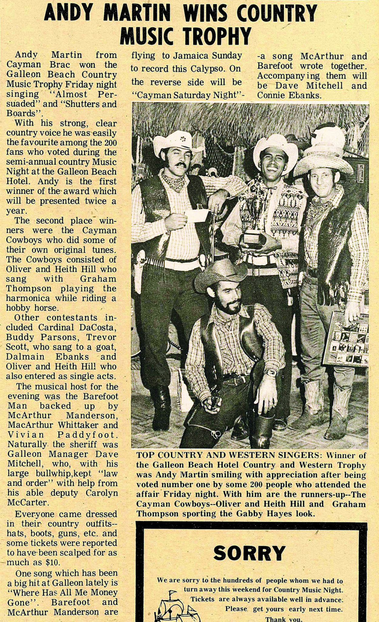 50 years ago: Desalinisation well; Andy Martin wins music trophy ...