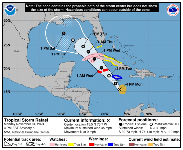 Tropical Storm Rafael forms southeast of Grand Cayman - Cayman Compass