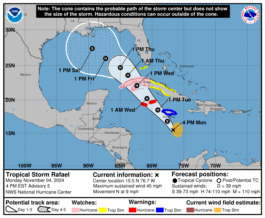 Tropical Storm Rafael forms southeast of Grand Cayman - Cayman Compass