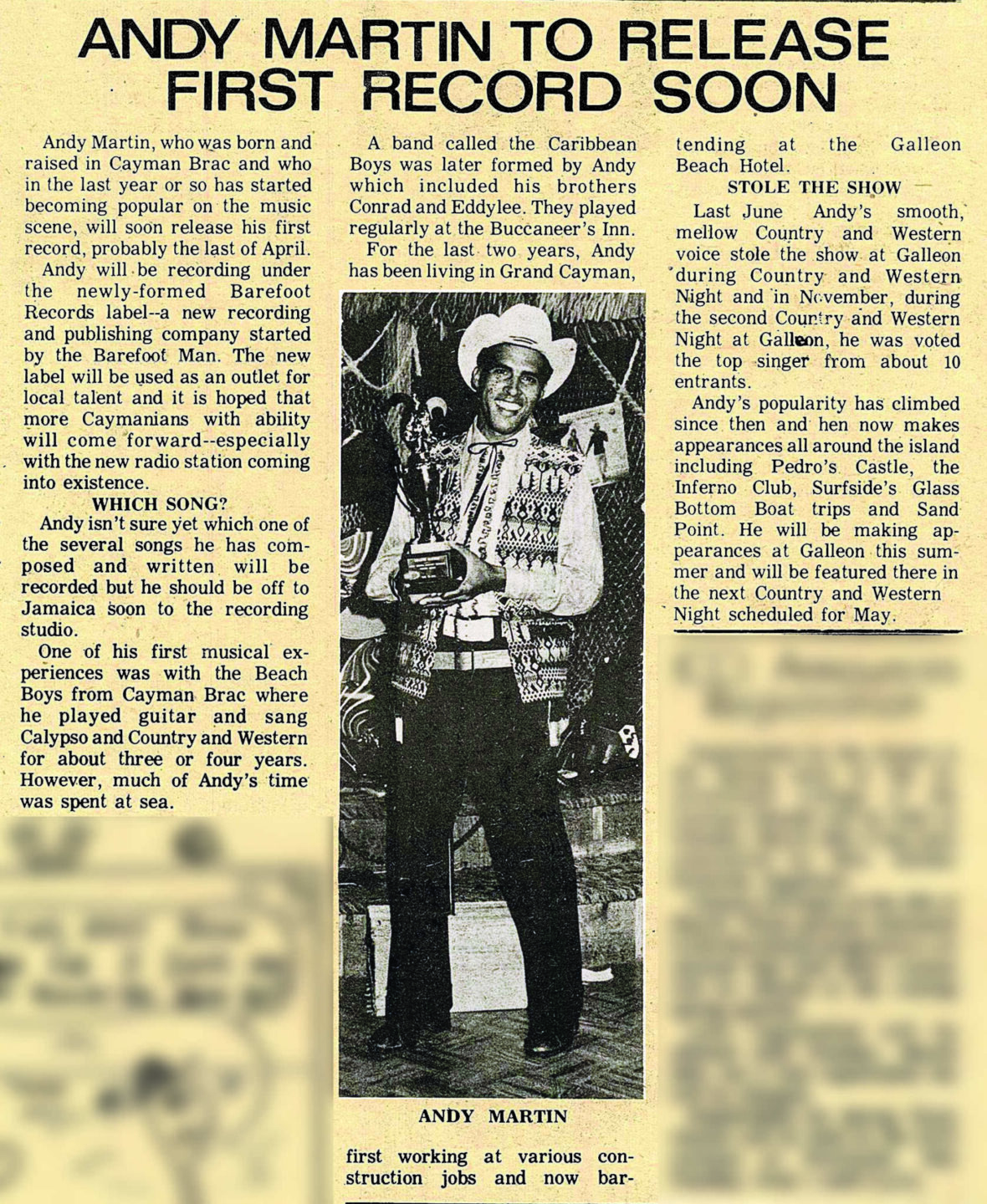 50 years ago: 'Mysterious' plane lands; Andy Martin's first record ...