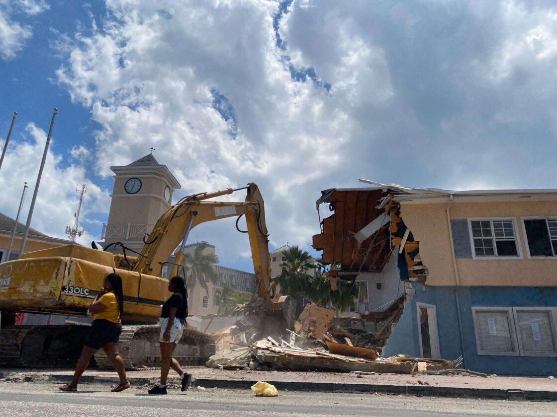 Front of Elizabethan Square demolished to open up courtyard access ...