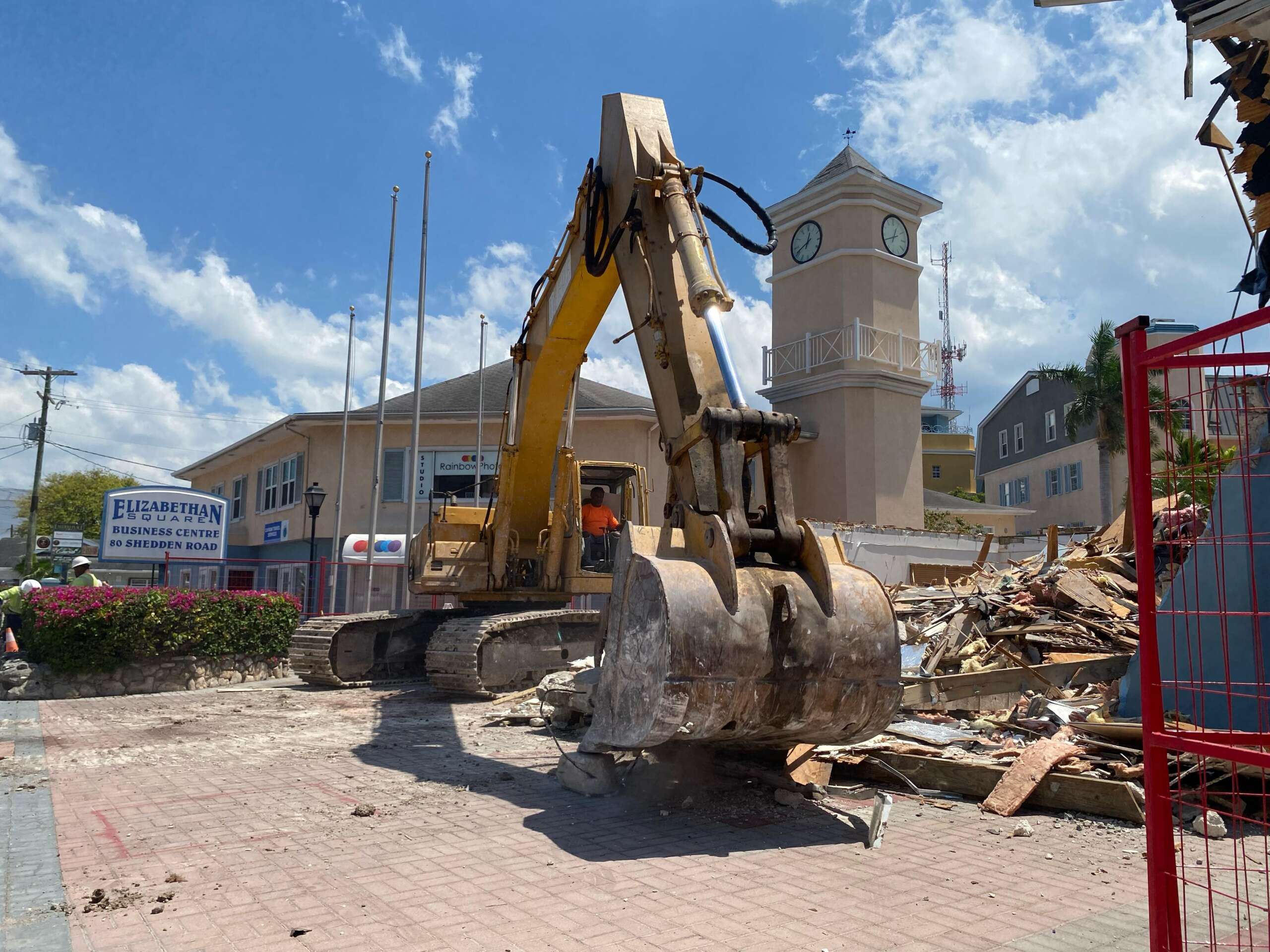 Front of Elizabethan Square demolished to open up courtyard access ...